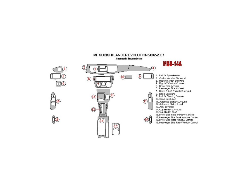 Mitsubishi Lancer Evolution 2002-2007 Automatic Gear BD Interieur ...